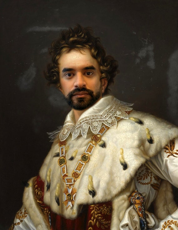 Fathers Day Gift, Custom Portrait as Famous Painting, Digital Portrait ...