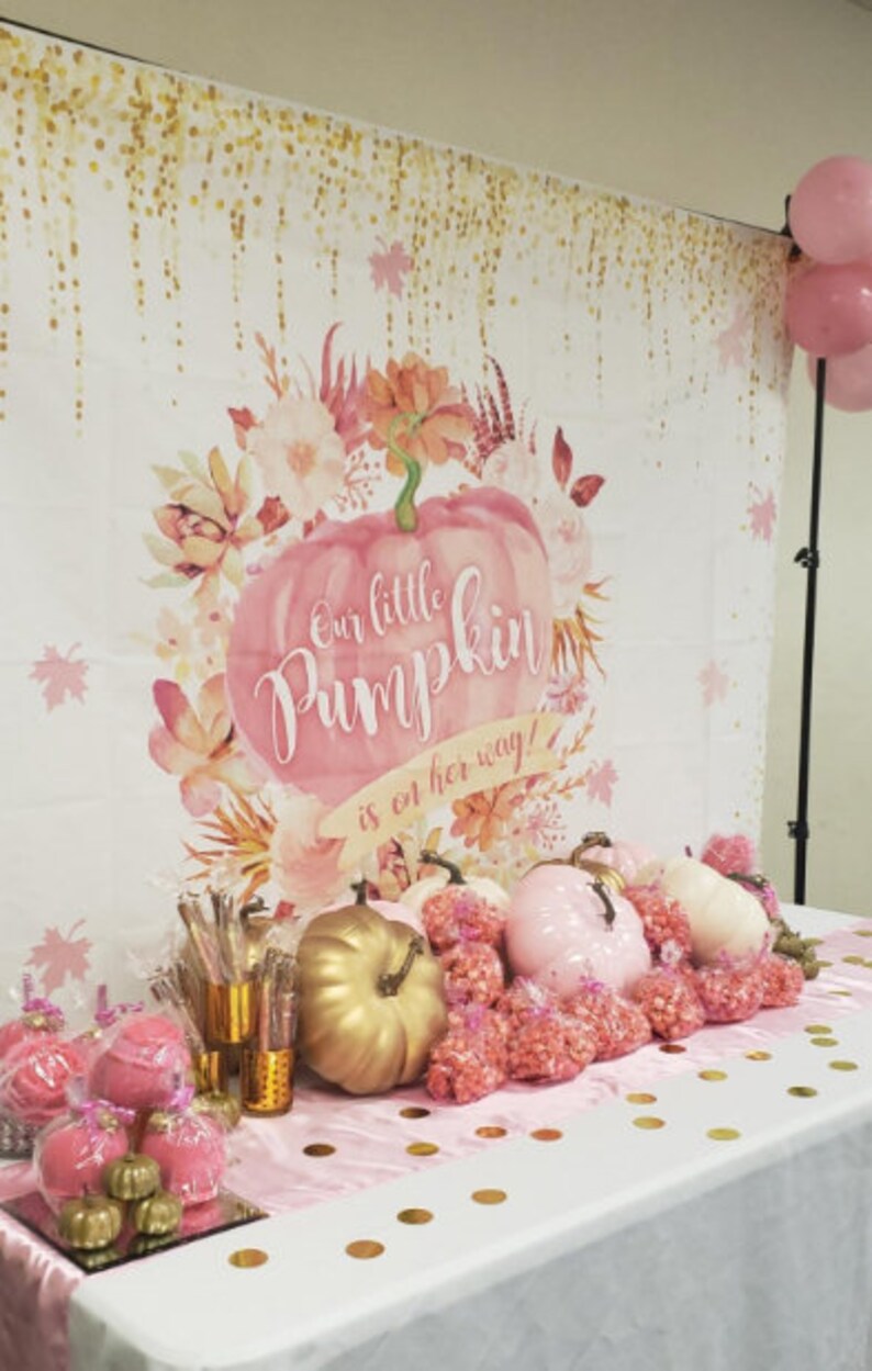 Pumpkin Backdrop Baby Shower Banner A Little Pumpkin is on - Etsy