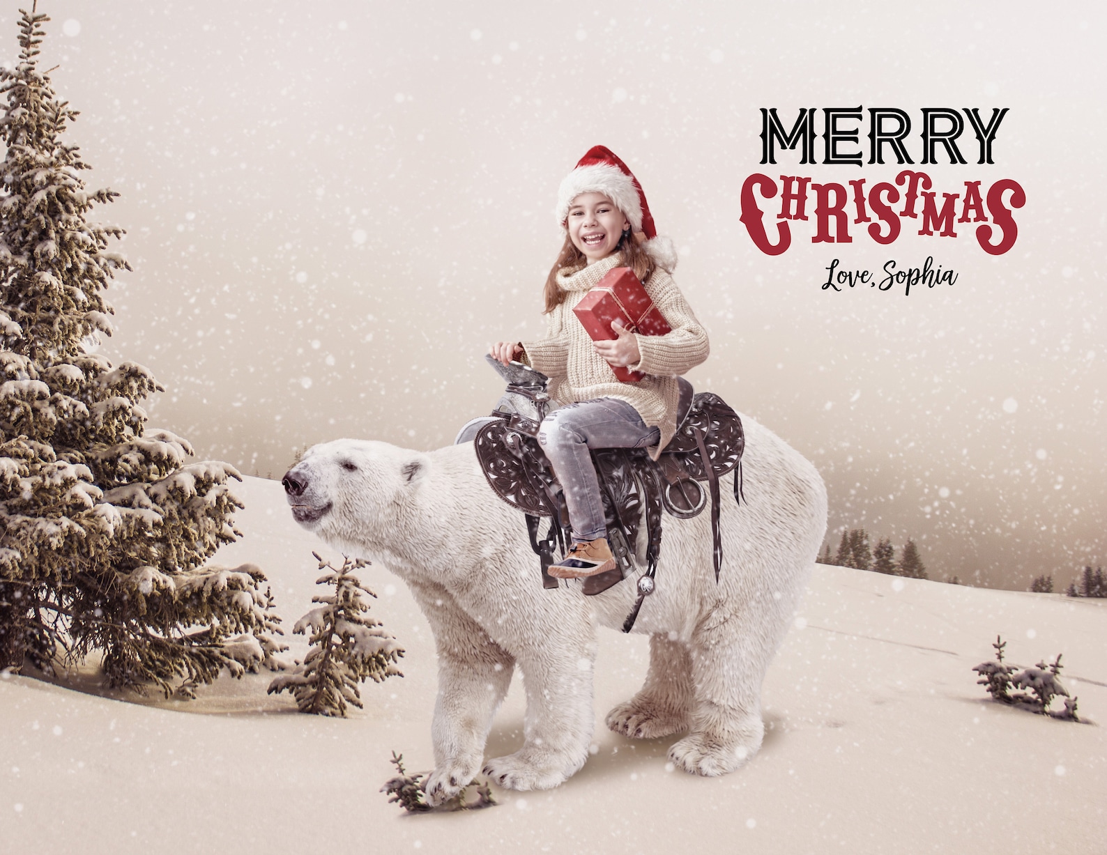 Christmas Custom Portrait From Photo Digital Christmas Scene - Etsy