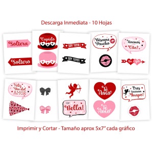 Printable Valentines Day Photo Booth Props, Spanish Photo Props ...