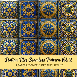 Italian Tiles Digital Seamless Paper, Instant Download, Ornate Tiles ...