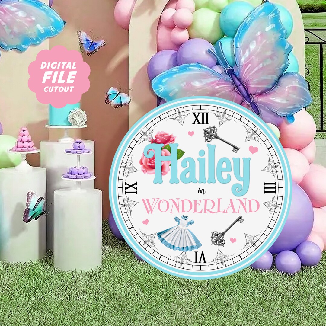 Alice in Wonderland Big Clock Cutout, Printable Stand up Prop ...