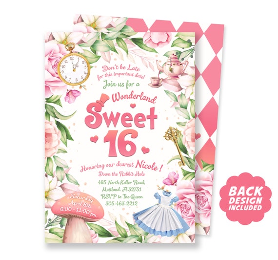 15nera Invitations Alice In Wonderland