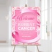 Breast Cancer Awareness Welcome Sign, Printable Pink Floral Bra Poster ...