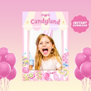 Candyland Photo Booth Frame, Candy Land Photo Prop Frame, Printable ...