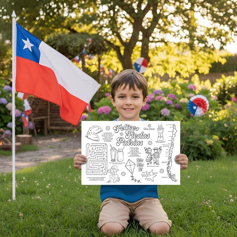 Fiestas Patrias Chile Activity Sheet, Printable Coloring Page and ...