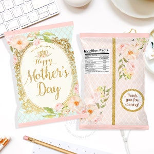 Mothers Day Water Bottle Labels, INSTANT DOWNLOAD, Printable Happy ...