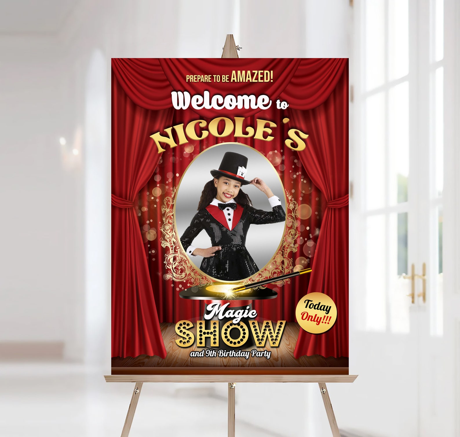 Magic Show Welcome Sign With Photo, Printable and Personalized Poster ...
