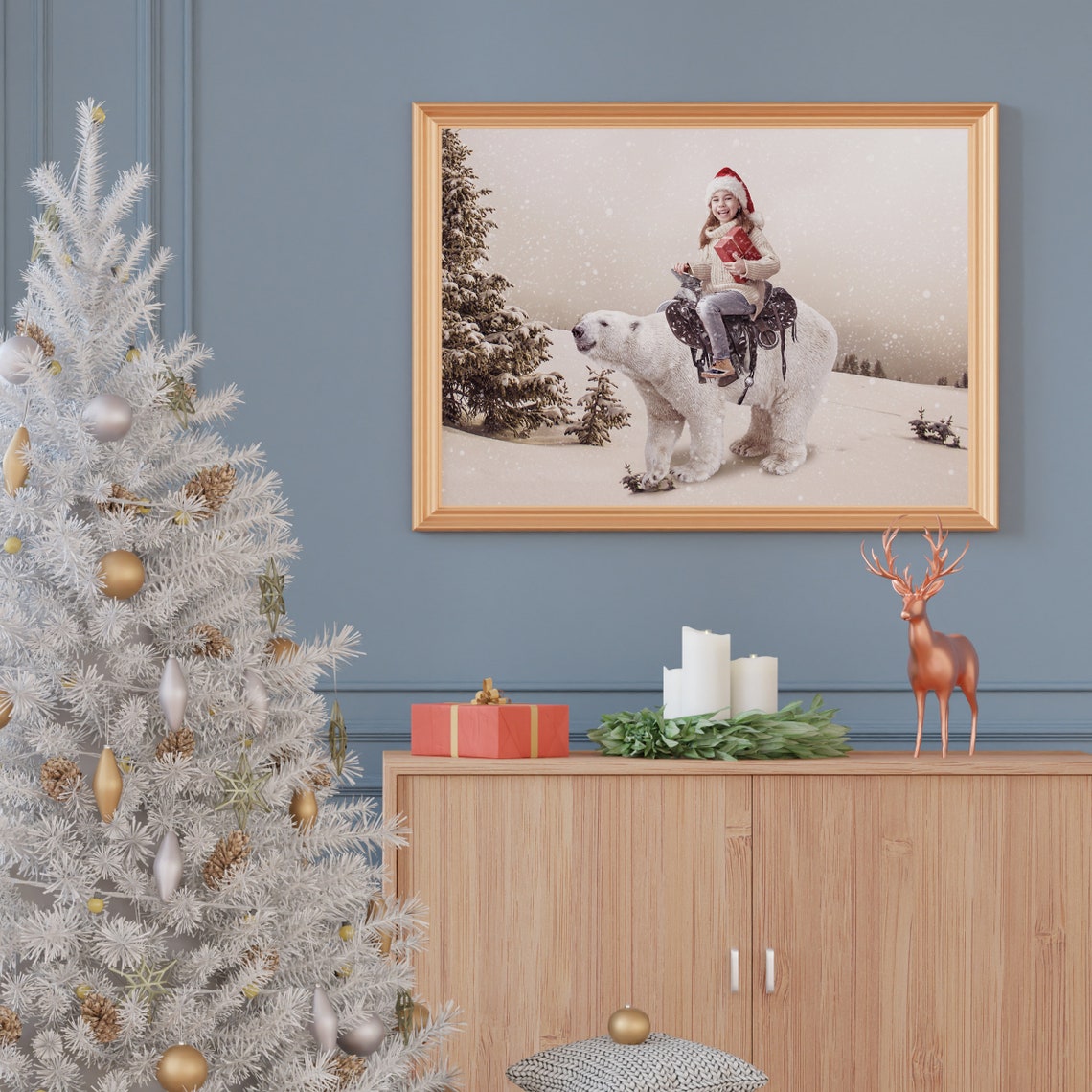 Christmas Custom Portrait From Photo Digital Christmas Scene - Etsy