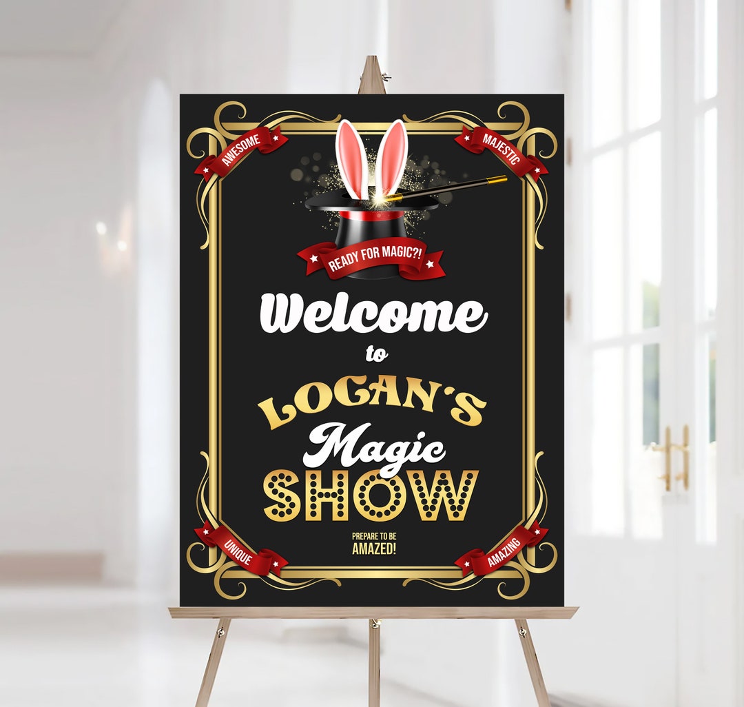 Magic Show Welcome Sign Printable Magic Birthday Party - Etsy