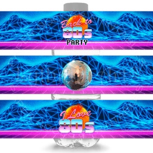 80s Party Water Bottle Labels, INSTANT DOWNLOAD, Printable 80s Themed ...