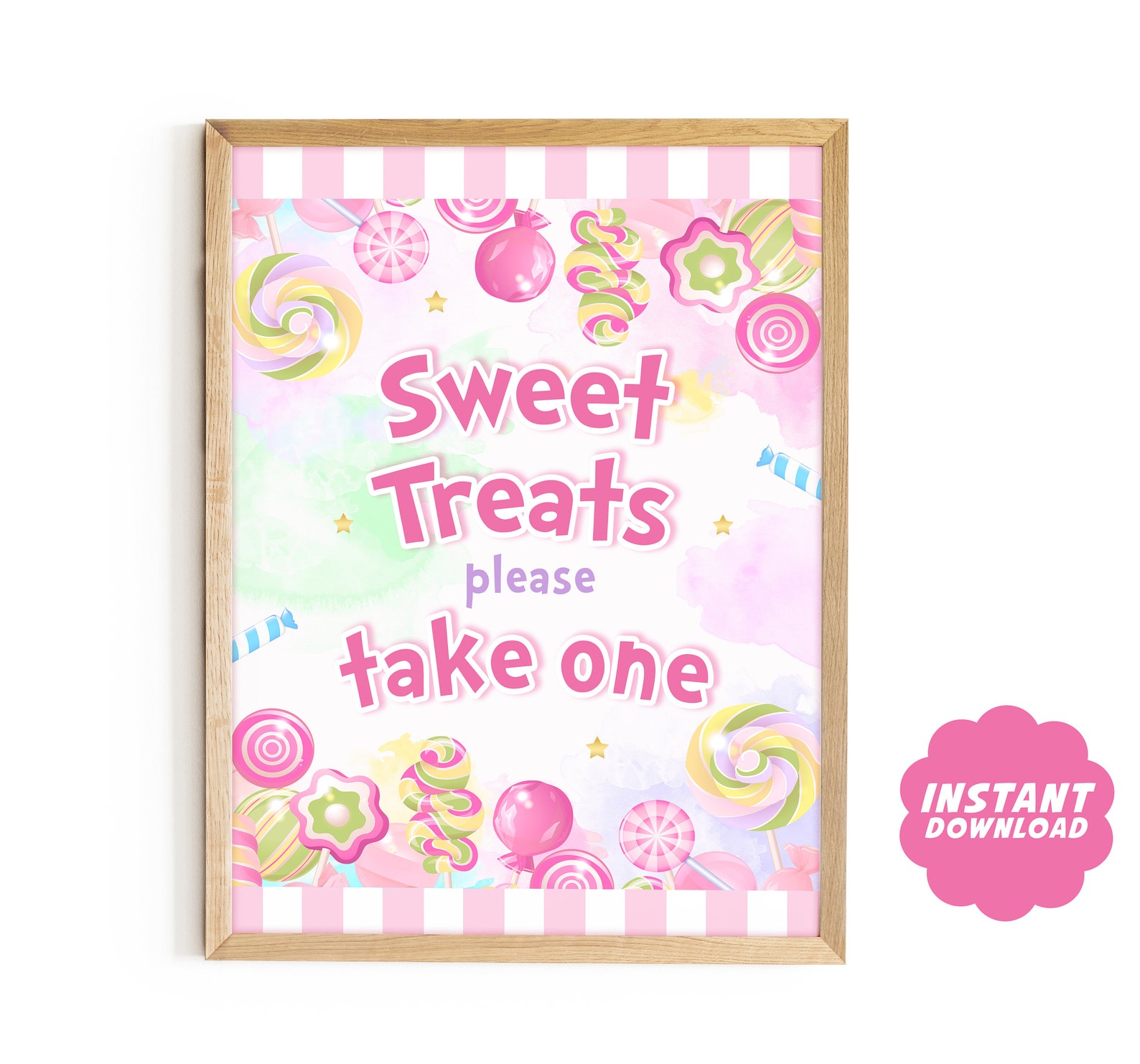 Candyland Party Sign Sweet Treats Please Take One Printable - Etsy