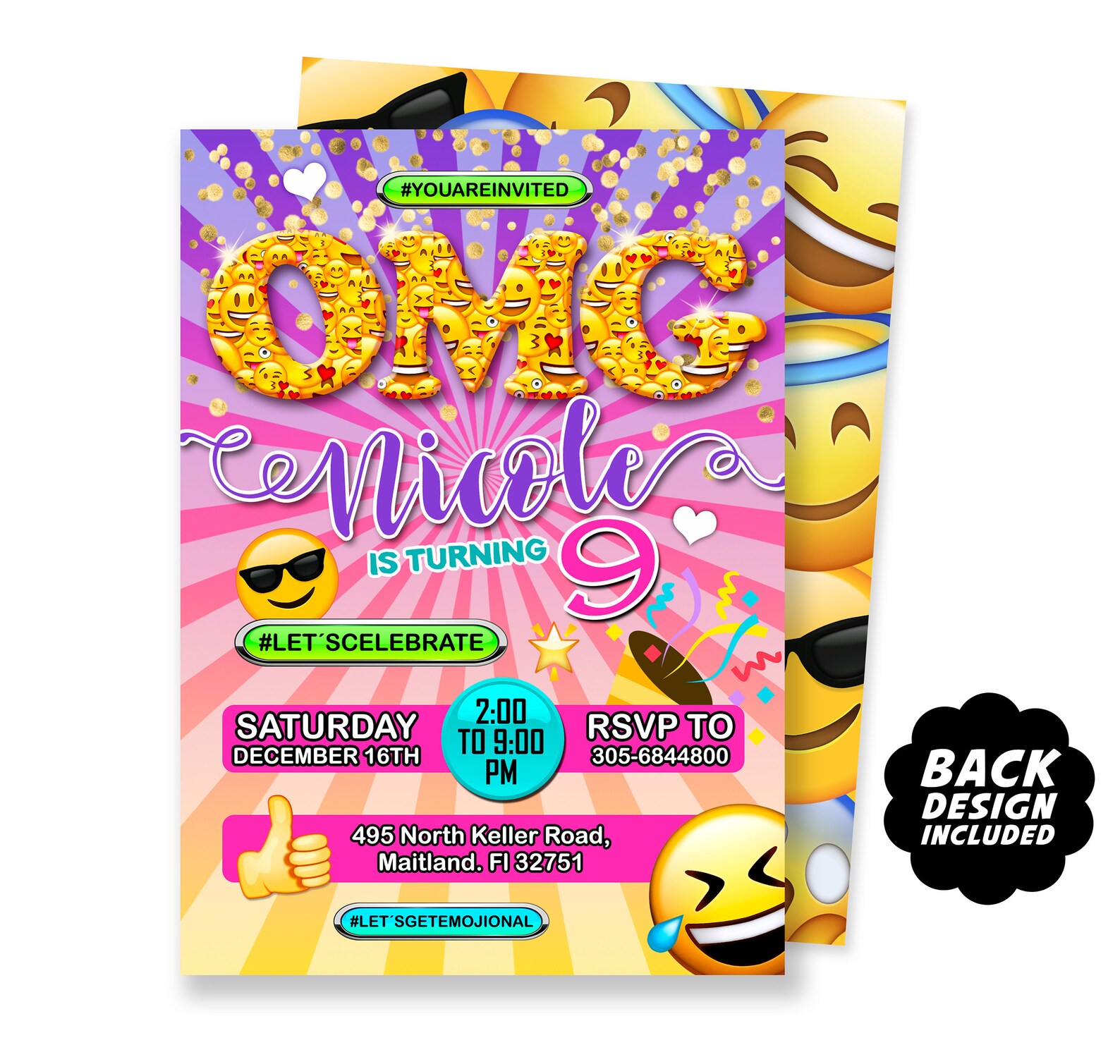 EMOJI Invitation Emoji Birthday Party Invitation Printable | Etsy