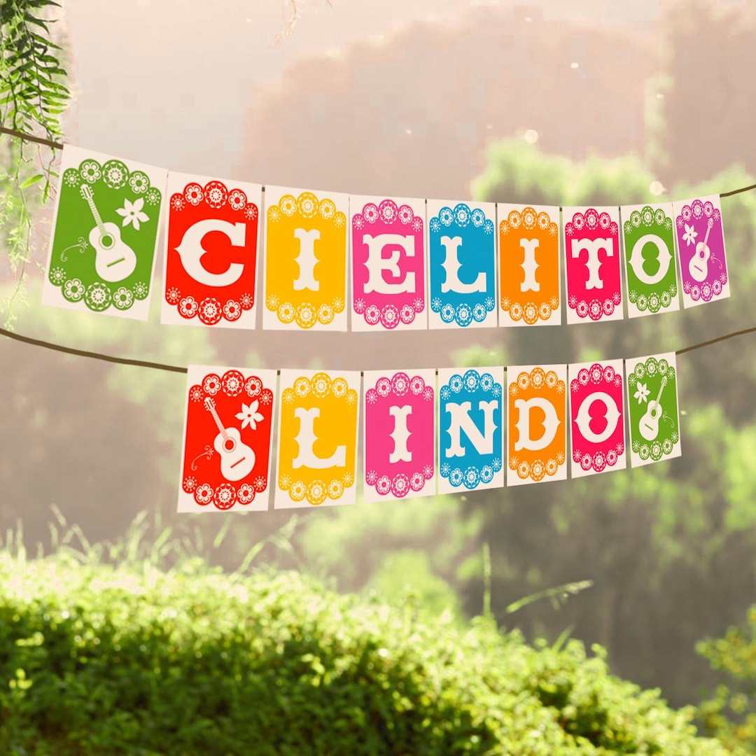 Cielito Lindo Printable Pennant Banner for Baby Shower Decor, Mexican ...