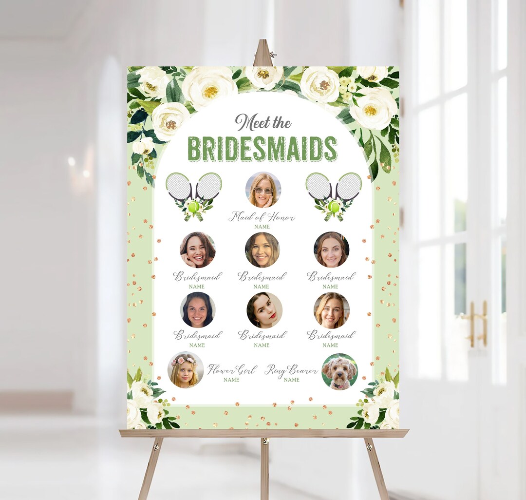 Meet the Bridesmaids Printable Sign, Custom Meet the Bridal Party ...