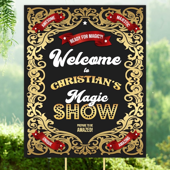 Magic Show Welcome Sign, Printable and Personalized Poster, Magic Party ...