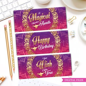 Arabian Princess Party Favors Gift Tags, Instant Download, Genie ...