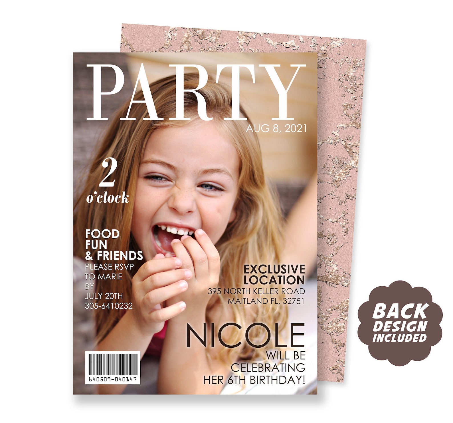 Magazine Cover Party Invitation, Personalized and Printable Fashion ...