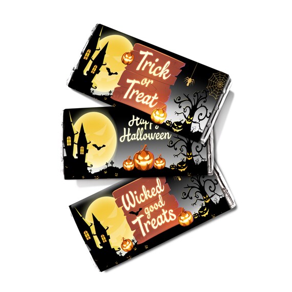 Halloween Party Chocolate Wrappers, INSTANT DOWNLOAD, Halloween Candy ...