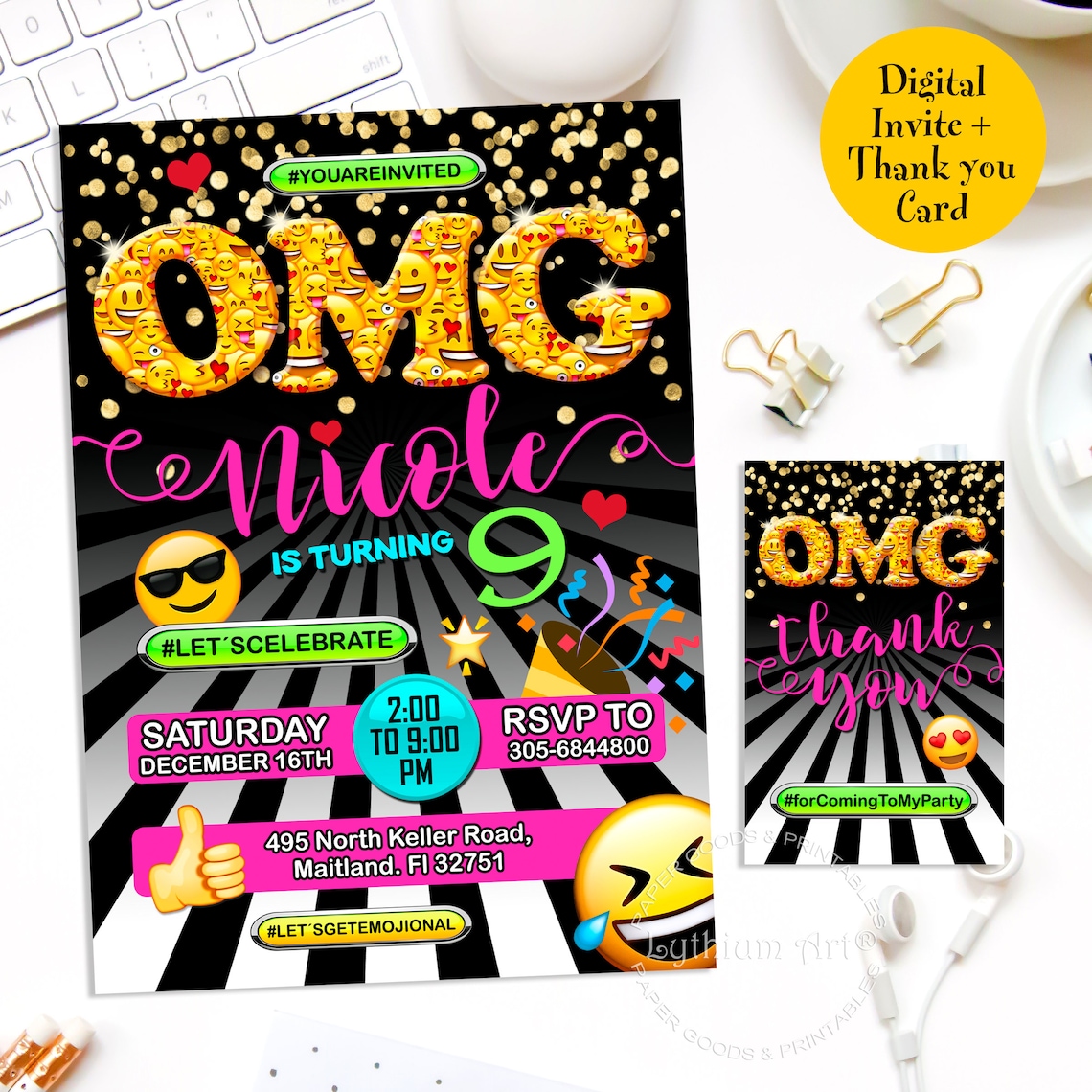 EMOJI Invitation Emoji Birthday Party Invitation Printable | Etsy