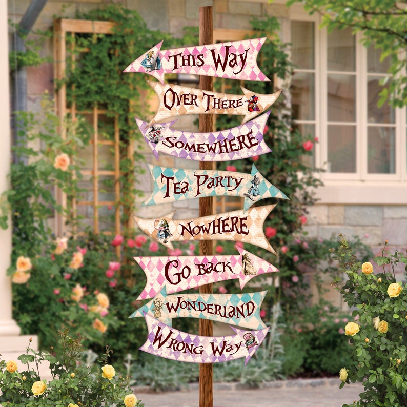 Alice in Wonderland Arrows, Printable Vintage Steampunk Style Party ...
