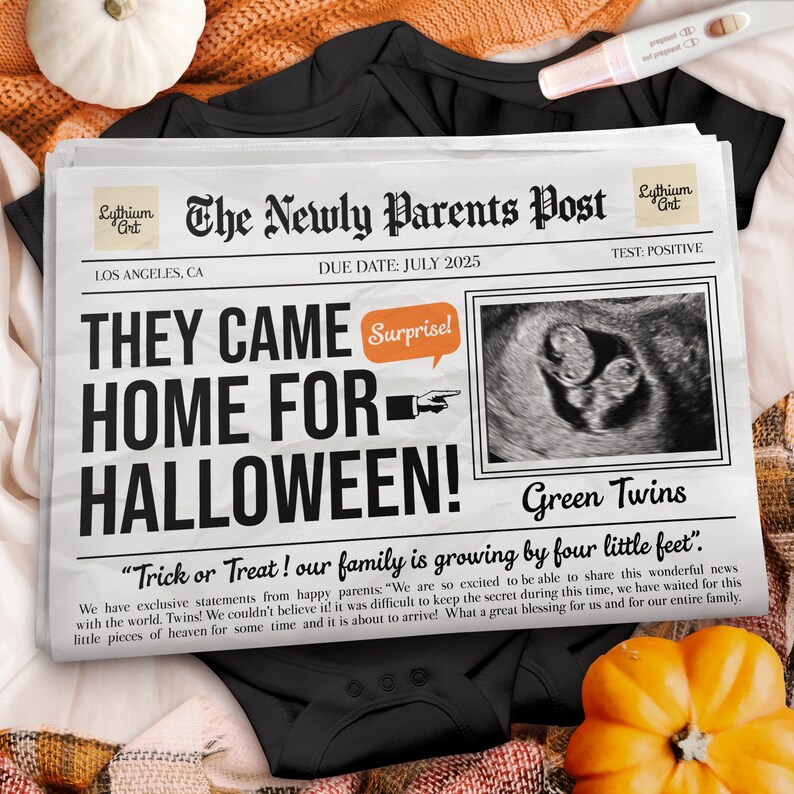 Digital Halloween Pregnancy Announcement for Social Media - Etsy