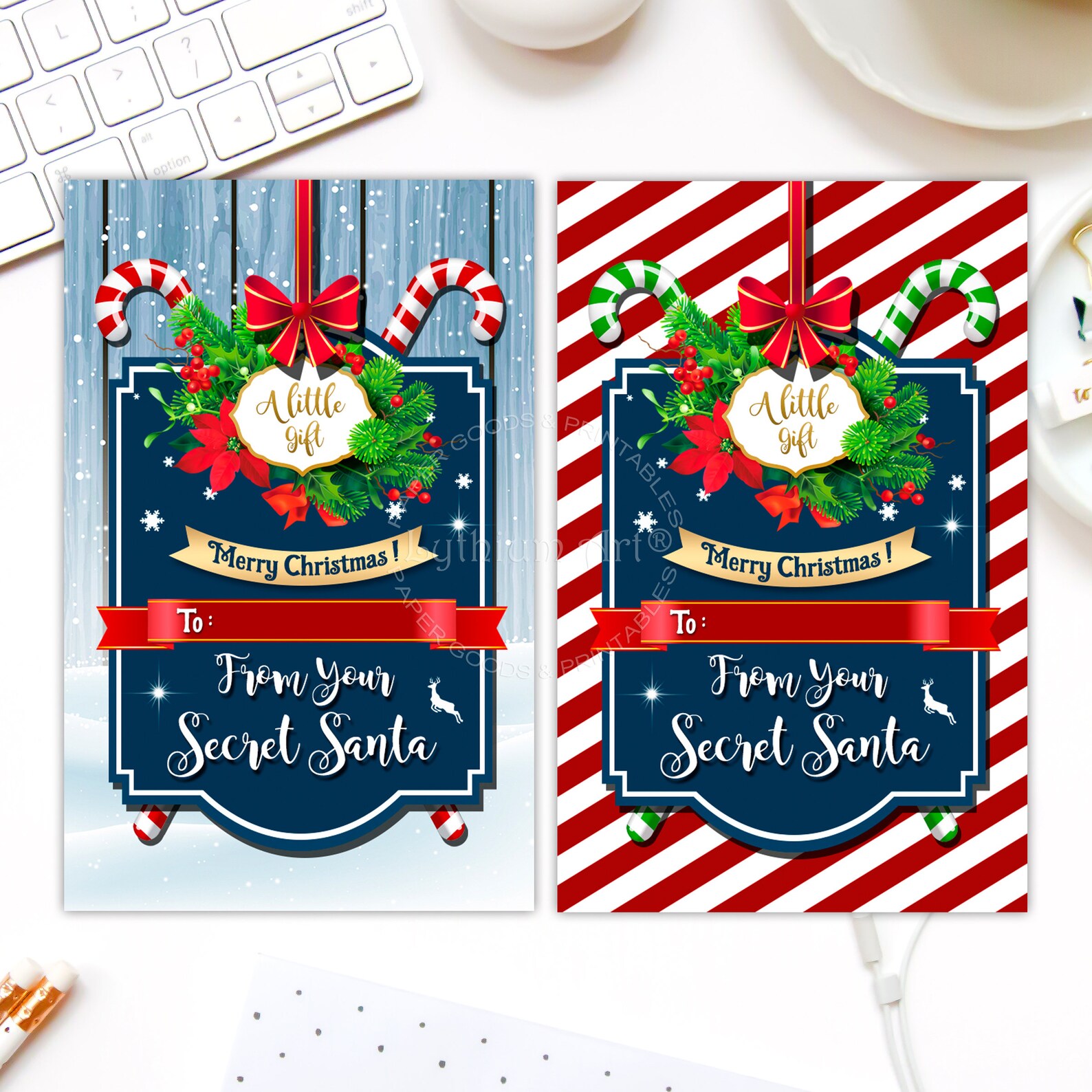 Secret Santa Gift Tags Instant Download Secret Santa Gift | Etsy