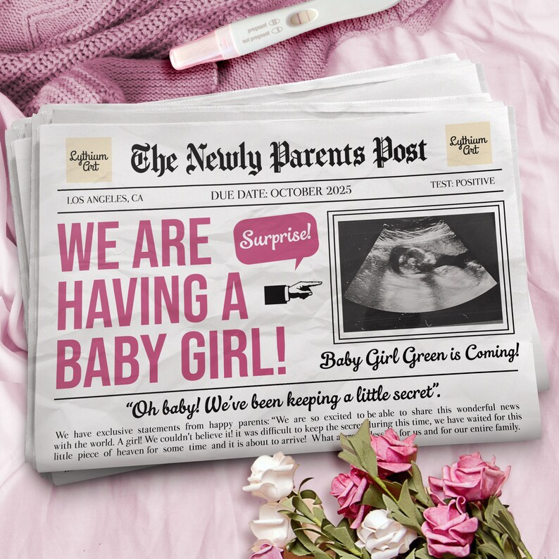Pregnancy Announcement Magazine Cover Digital Pregnancy - Etsy