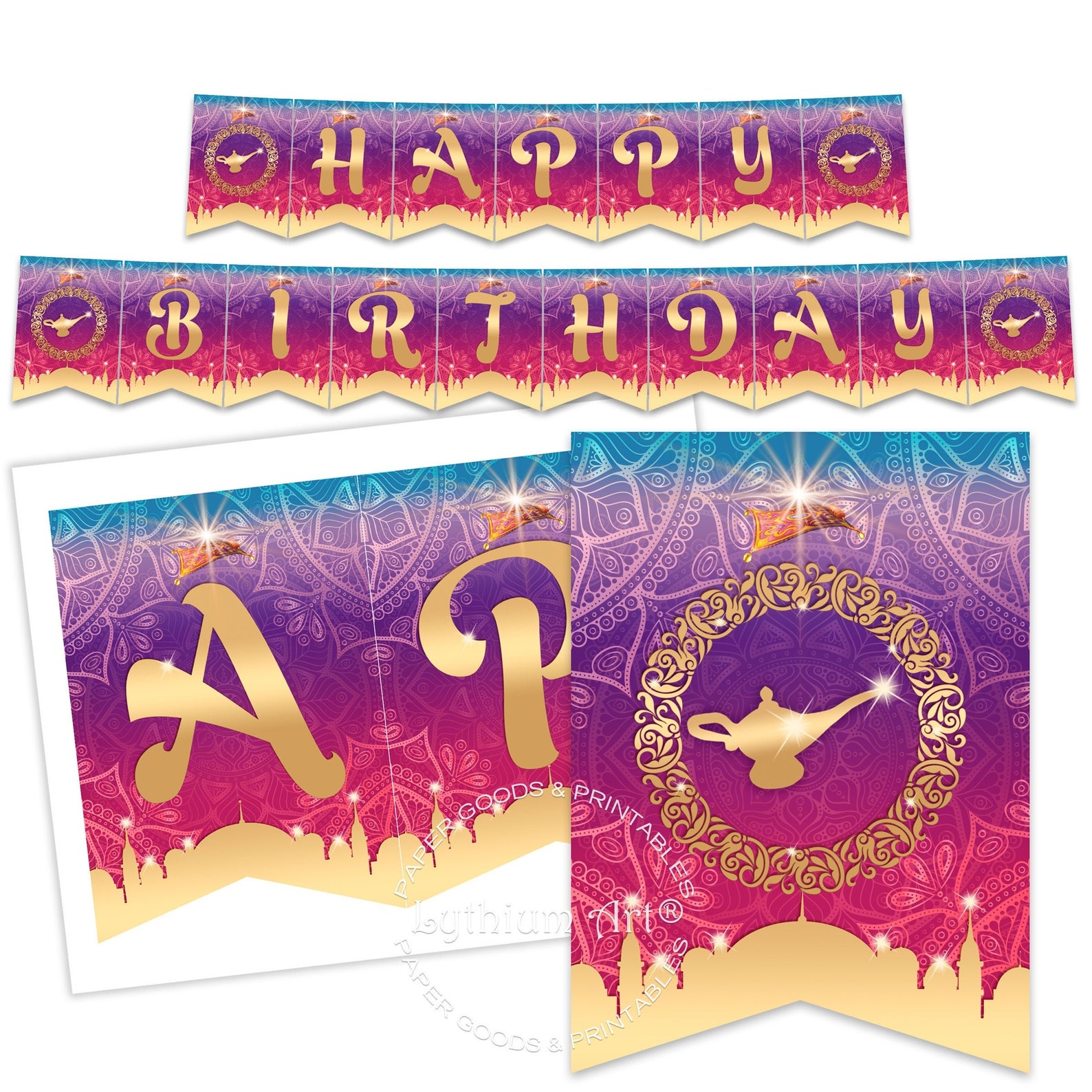 Arabian Party Banner Instant Download Printable Birthday - Etsy