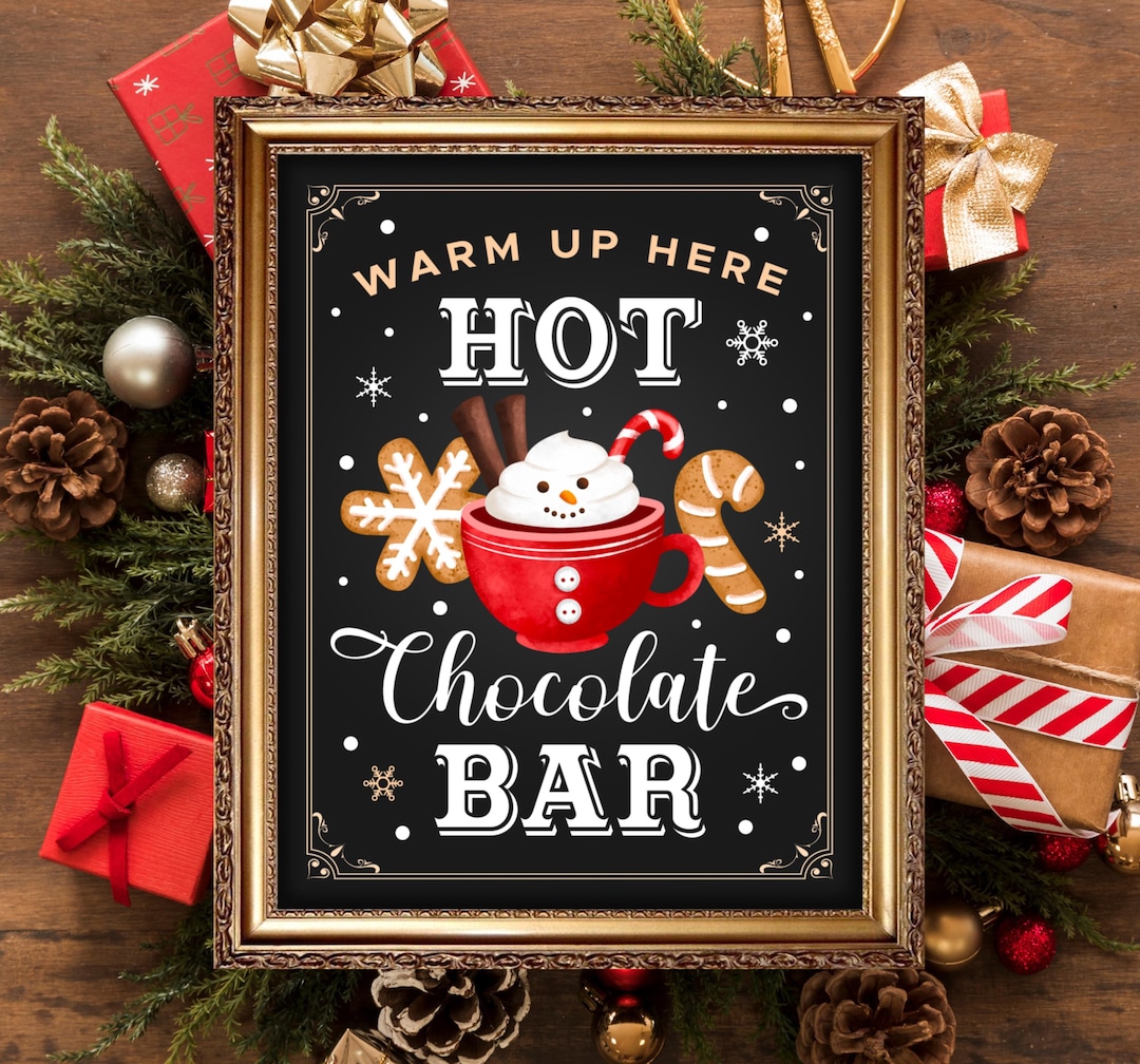 Hot Chocolate Bar Kit, Printable Hot Chocolate Bar Sign and Christmas ...