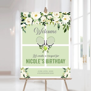 Tennis Welcome Sign, Printable Tennis Party Sign, Country Club Sign ...