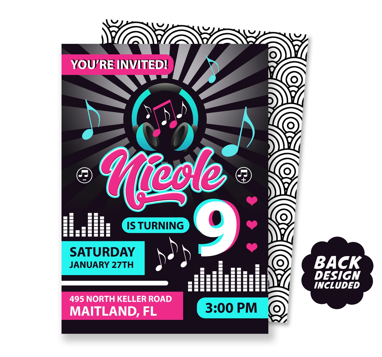 Musical Party Invitation Dance Printable Party Invitation - Etsy