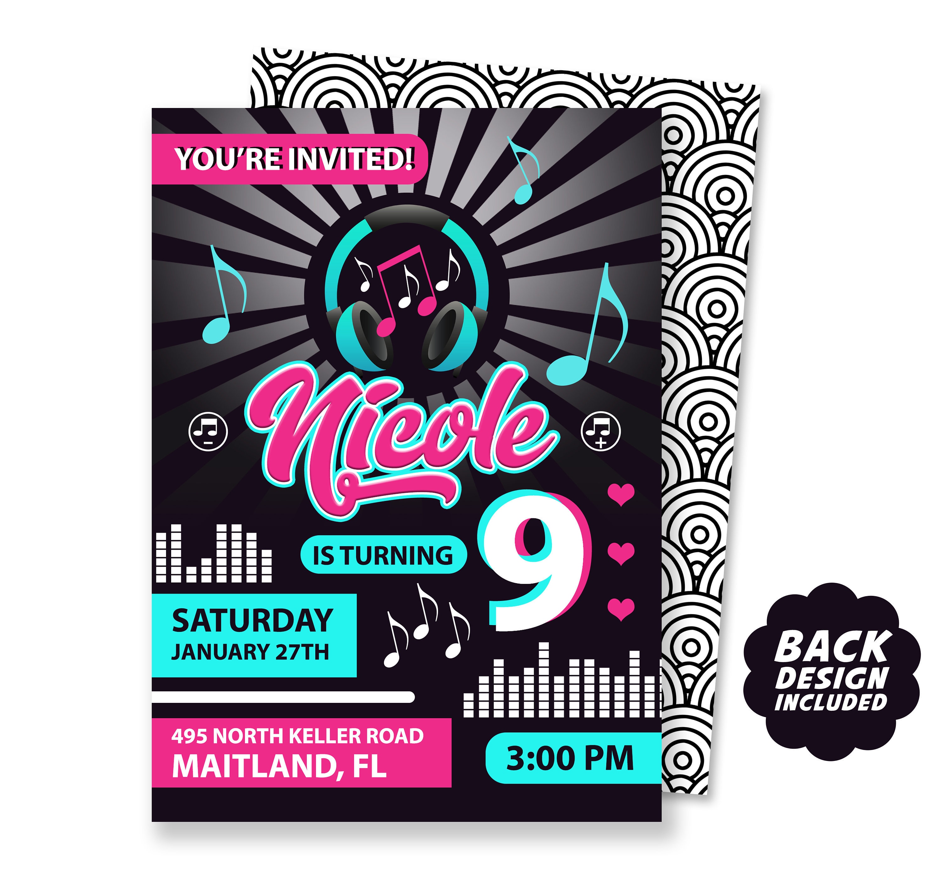 Musical Party Invitation Dance Printable Party Invitation | Etsy España