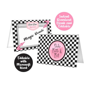 Printable Soda Shop Party Sign, 50s Sock Hop Party Decor, Soft Drinks ...