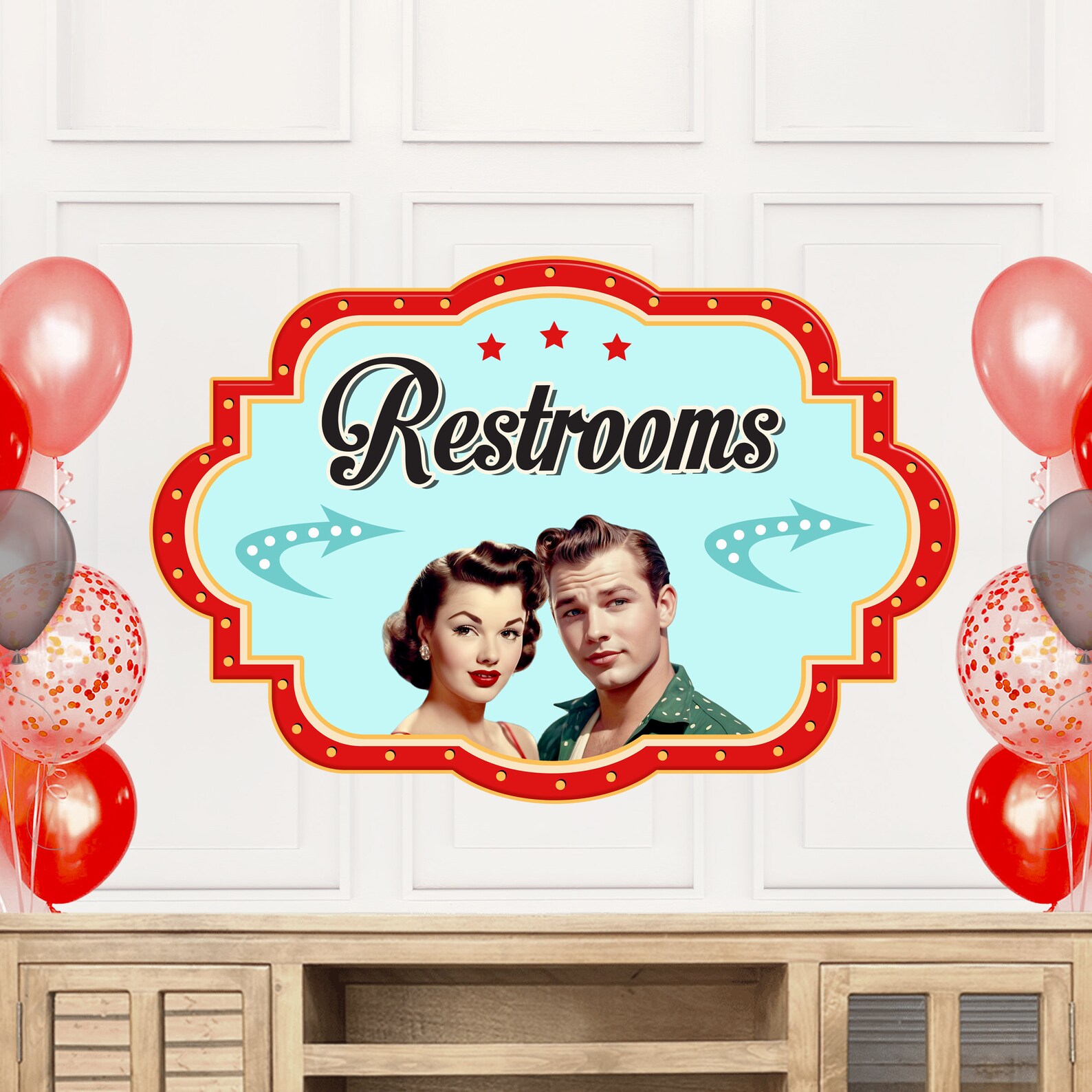 50s Retro Diner Menu, Personalized 50s Sock Hop Party Sign, 1950s Party ...