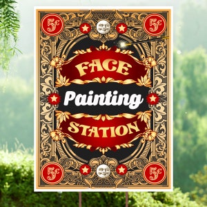 Face Painting Sign, Printable Face Painting Station Sign, Carnival ...