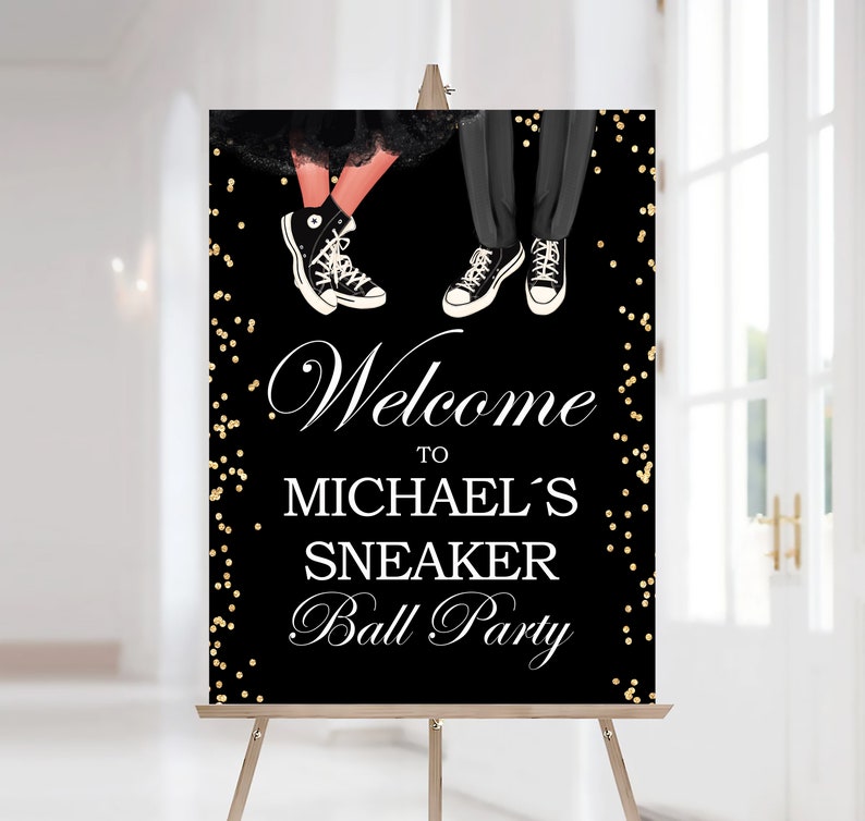 Sneaker Ball Welcome Sign Printable Sneaker Birthday Party - Etsy