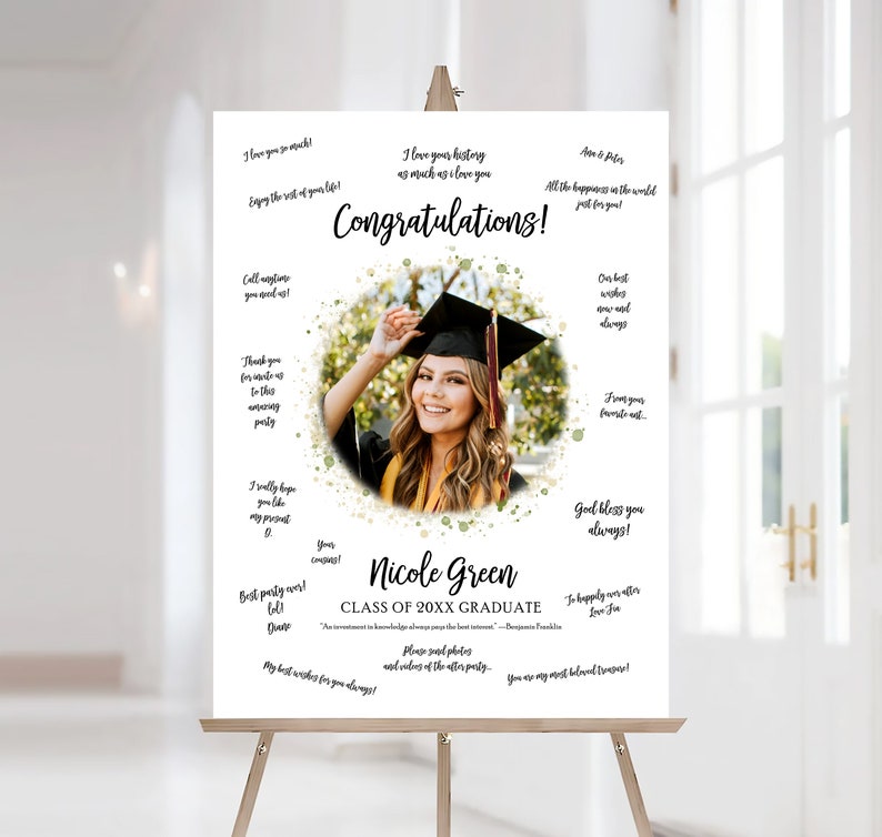 Graduation Personalized Guest Book Poster, Printable Signature Sign ...