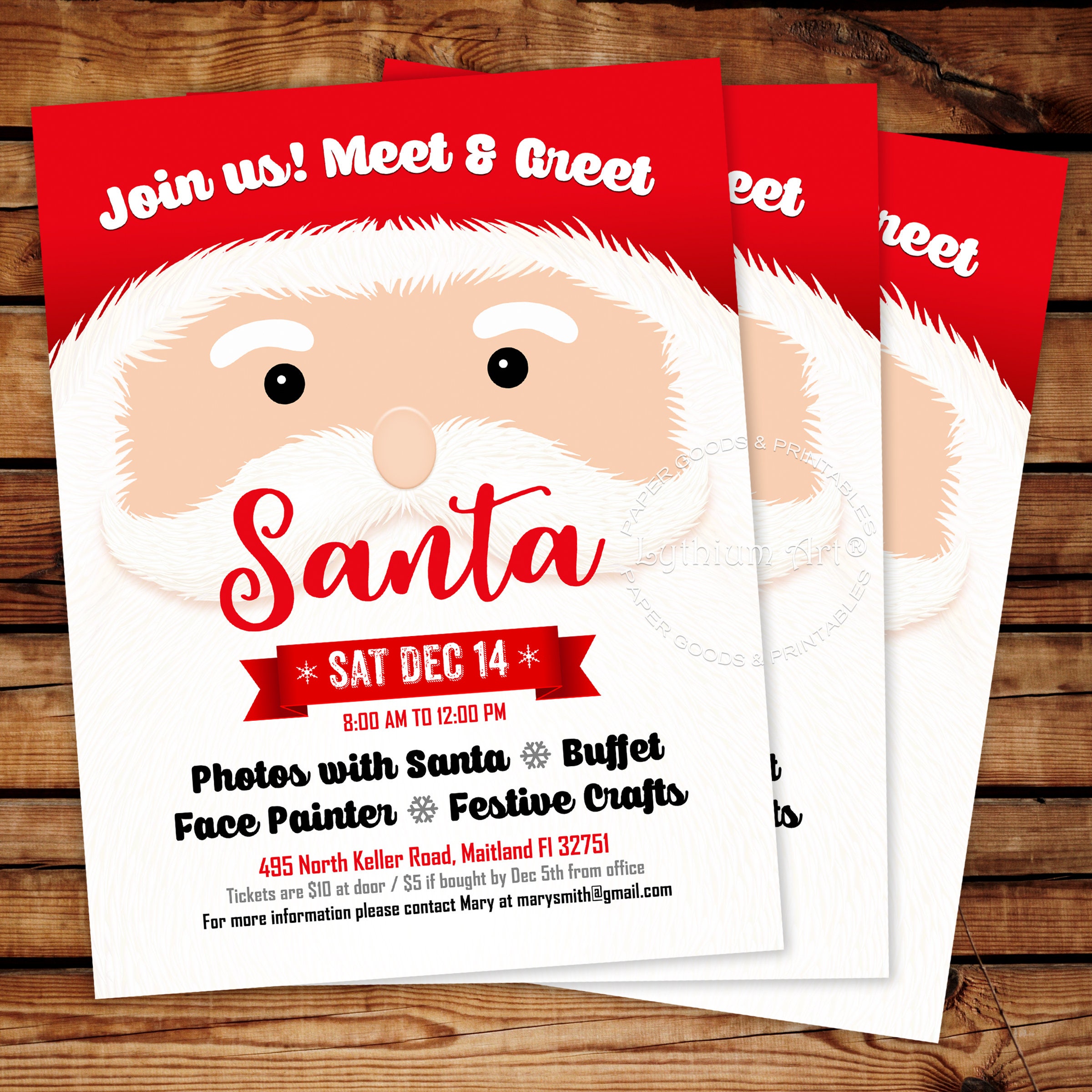 Meet and Greet Santa Welcome Sign INSTANT DOWNLOAD Printable | Etsy