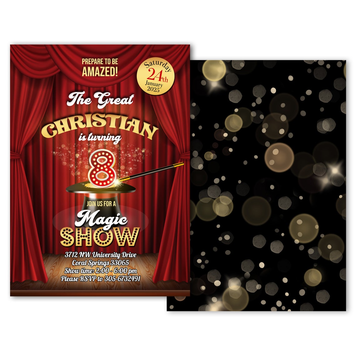 Magic Party Invitation Printable File Magic Show Party - Etsy