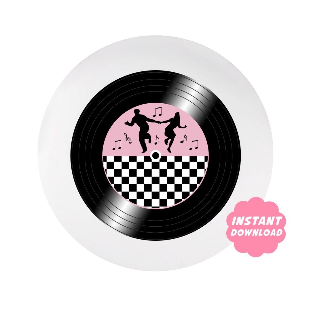 50s Sock Hop Party Decorations, Instant Download, Charger Plate Inserts ...