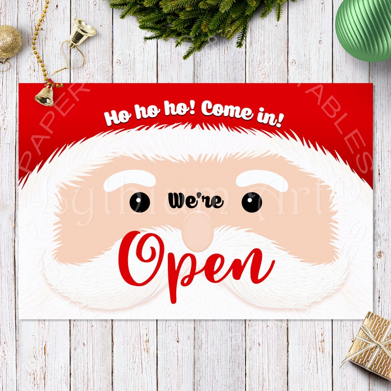 Christmas Open and Closed Signs Instant Download Printable - Etsy