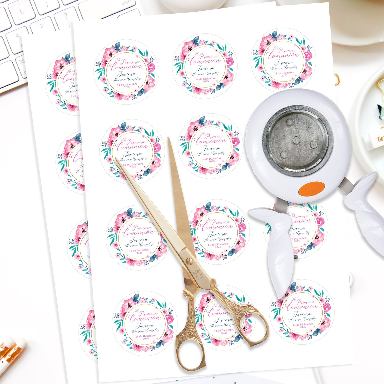 Daisy Round Tag Printable and Personalized Daisy Label Baby - Etsy