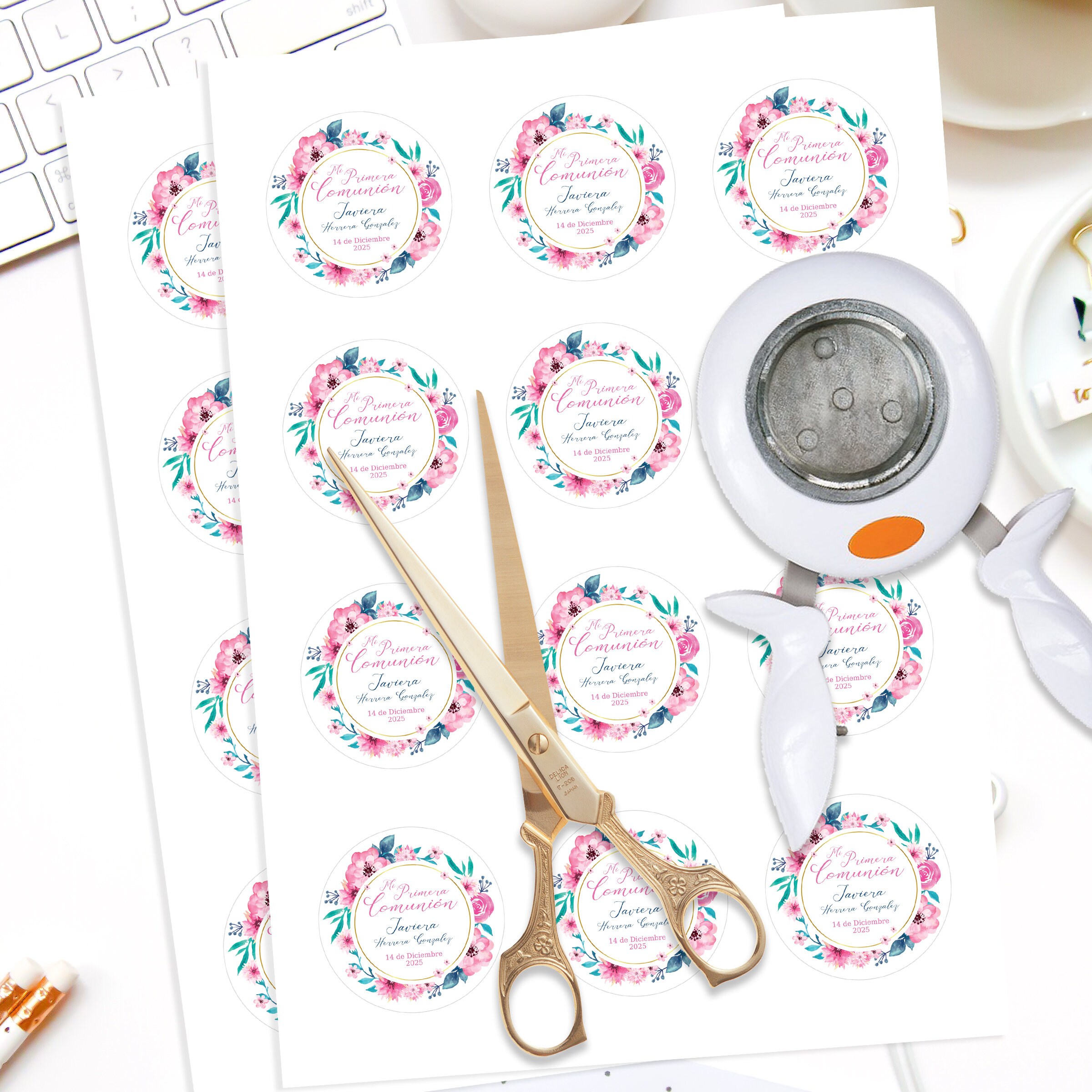 Sunflower Wreath Round Labels Printable and Personalized - Etsy