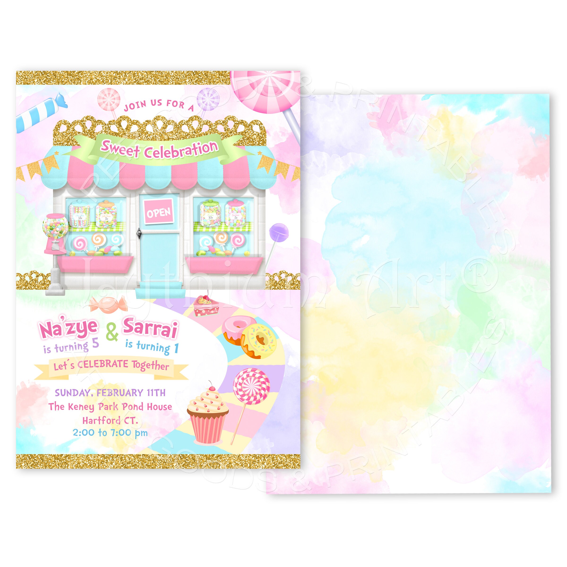 CANDY SHOP Invitation Sweet Shop Birthday Invitation Candy - Etsy España
