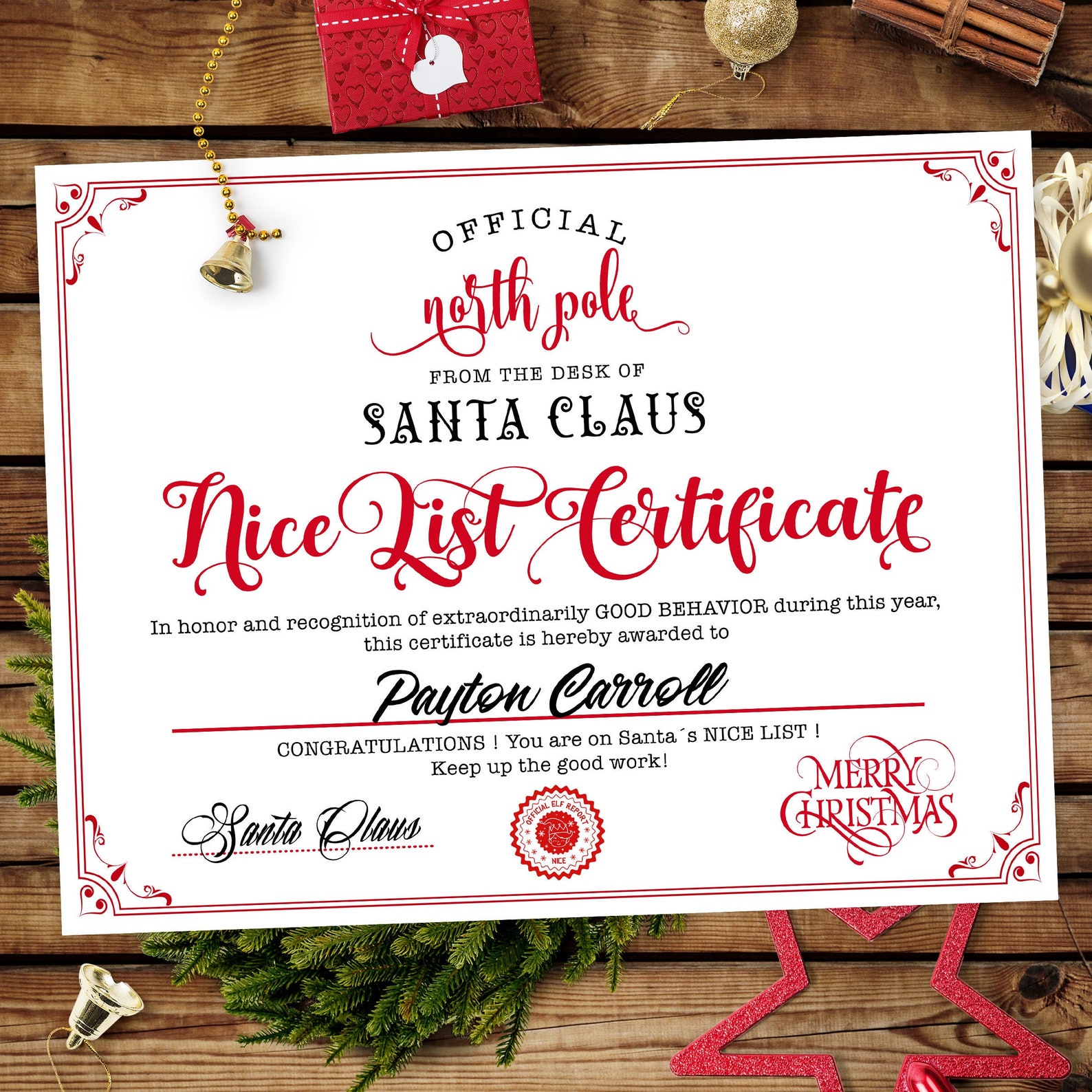 Editable Santa Letter and Nice List Certificate Instant - Etsy