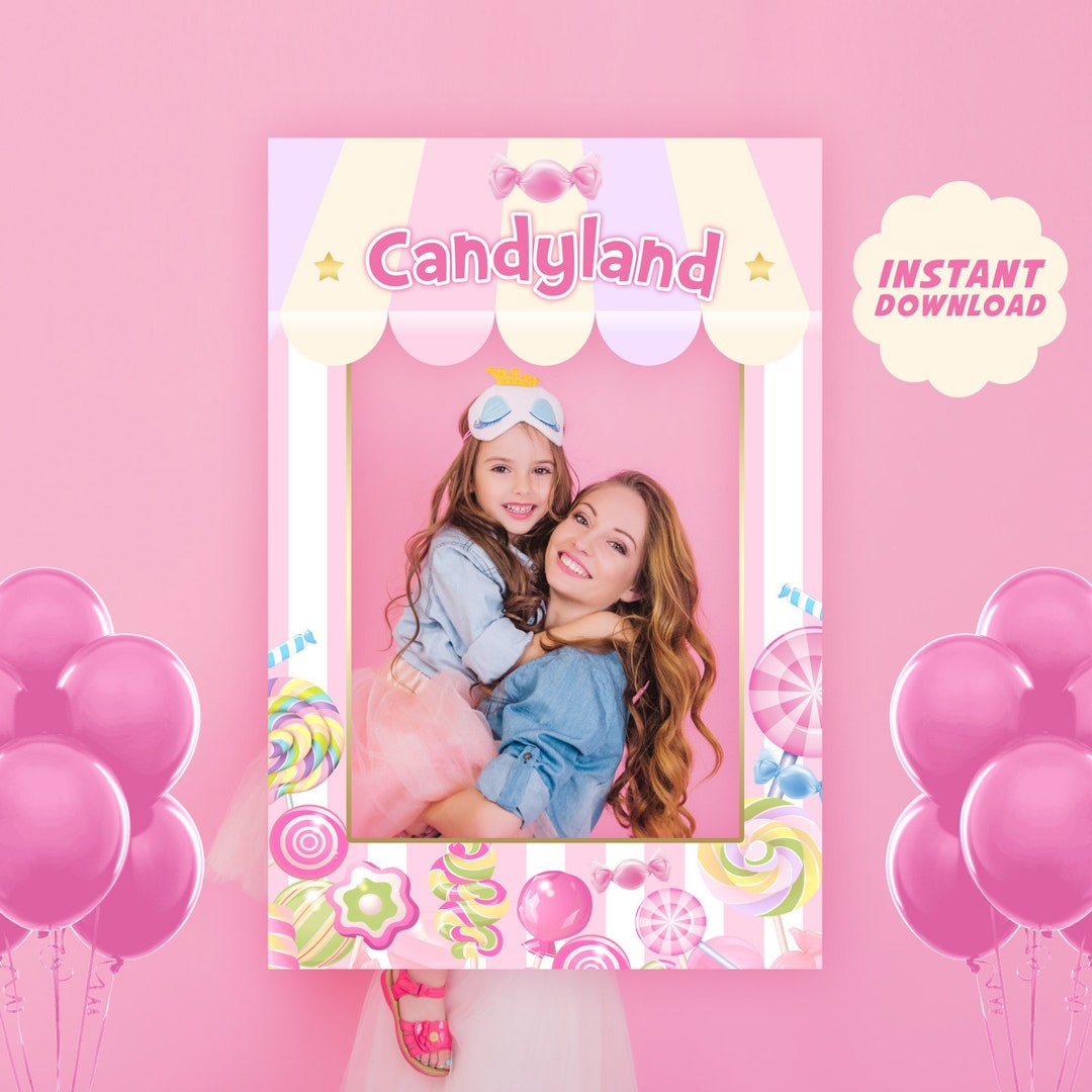 Candyland Photo Booth Frame, Candy Land Photo Prop Frame, Printable ...