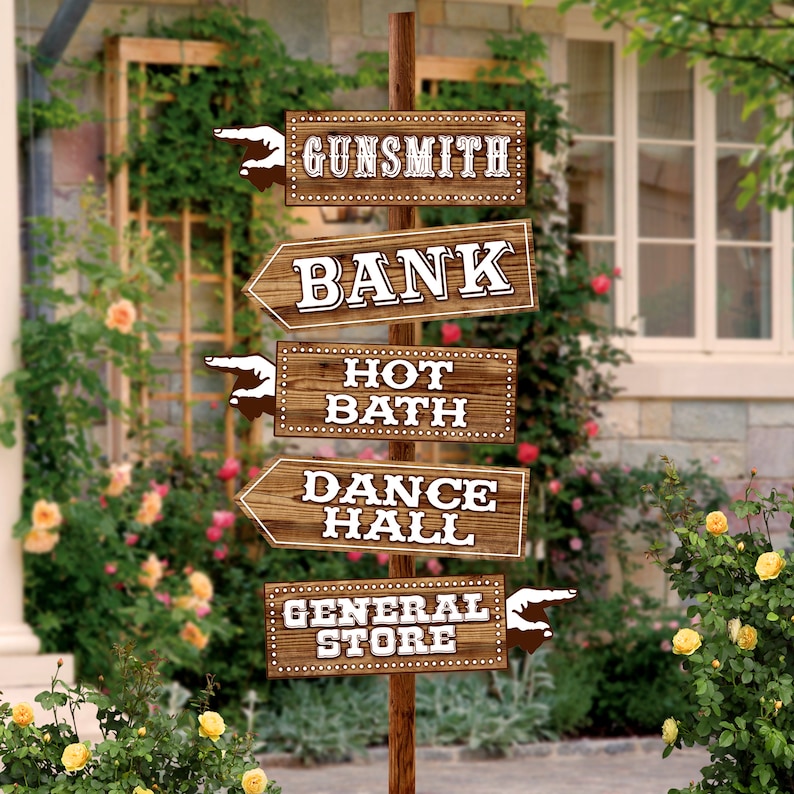 Western Party Printable Signs, Instant Download, Directional Signs ...