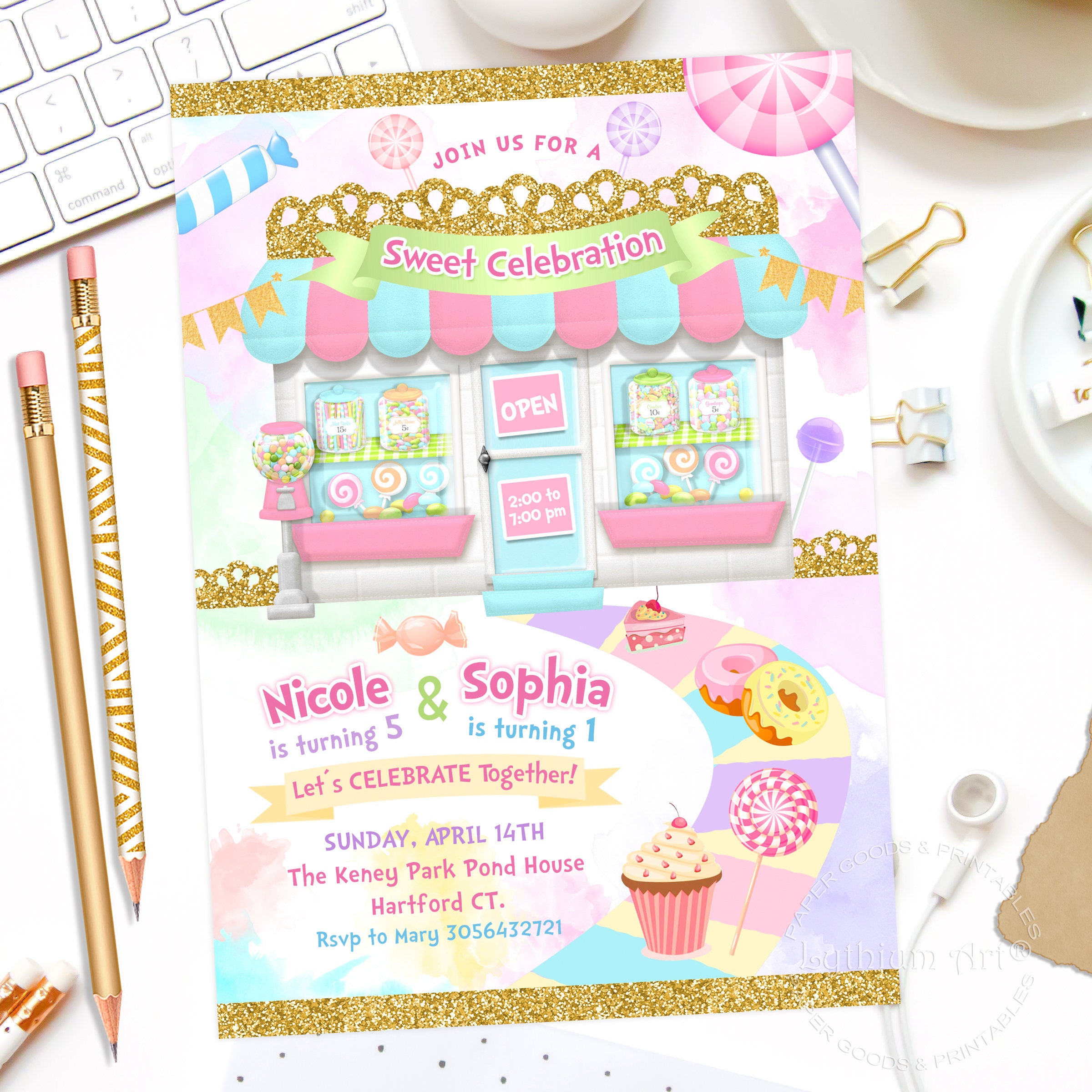 CANDY SHOP Invitation Sweet Shop Birthday Invitation Candy | Etsy