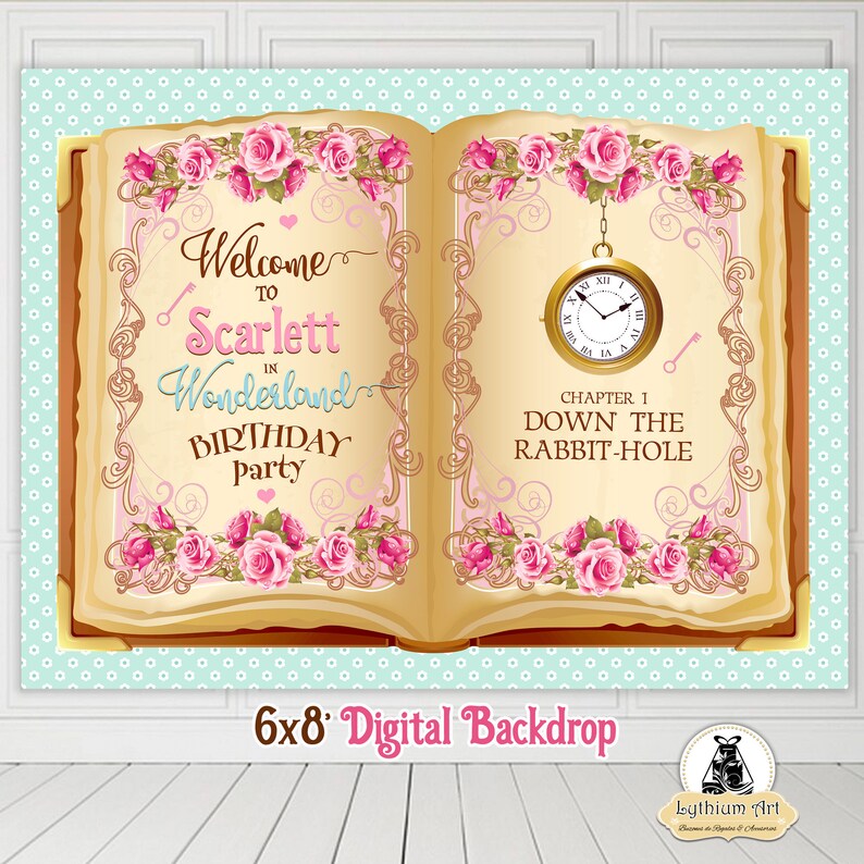 Alice in Wonderland Backdrop Storybook Party Backdrop - Etsy